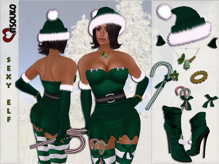 Second Life Marketplace Sexy Elf Helper Costume Mitsouko